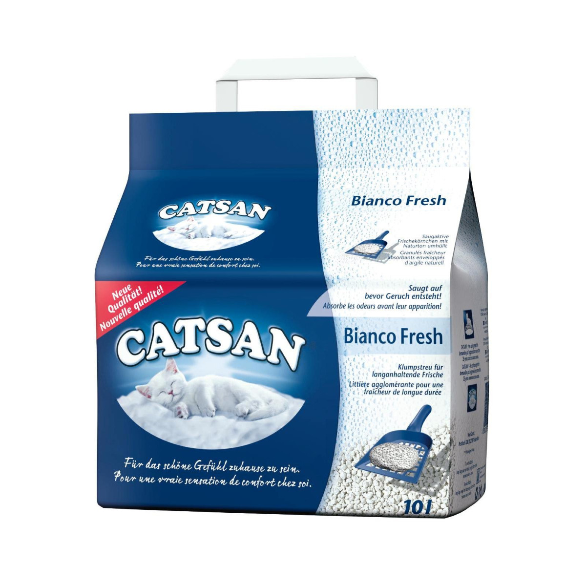 litière Catsan bianco pour chat en sac de 10 litres